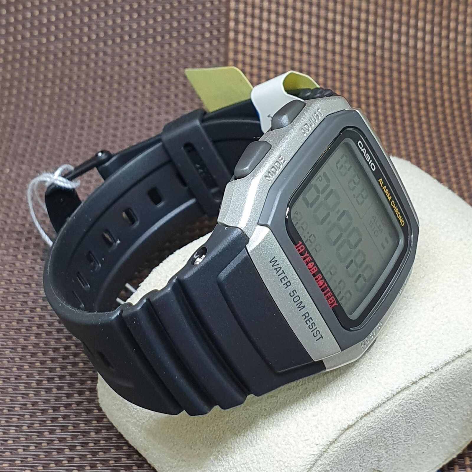 Casio W-96H-1A Vintage Series Digital Black Resin LED Light Dual Time ...