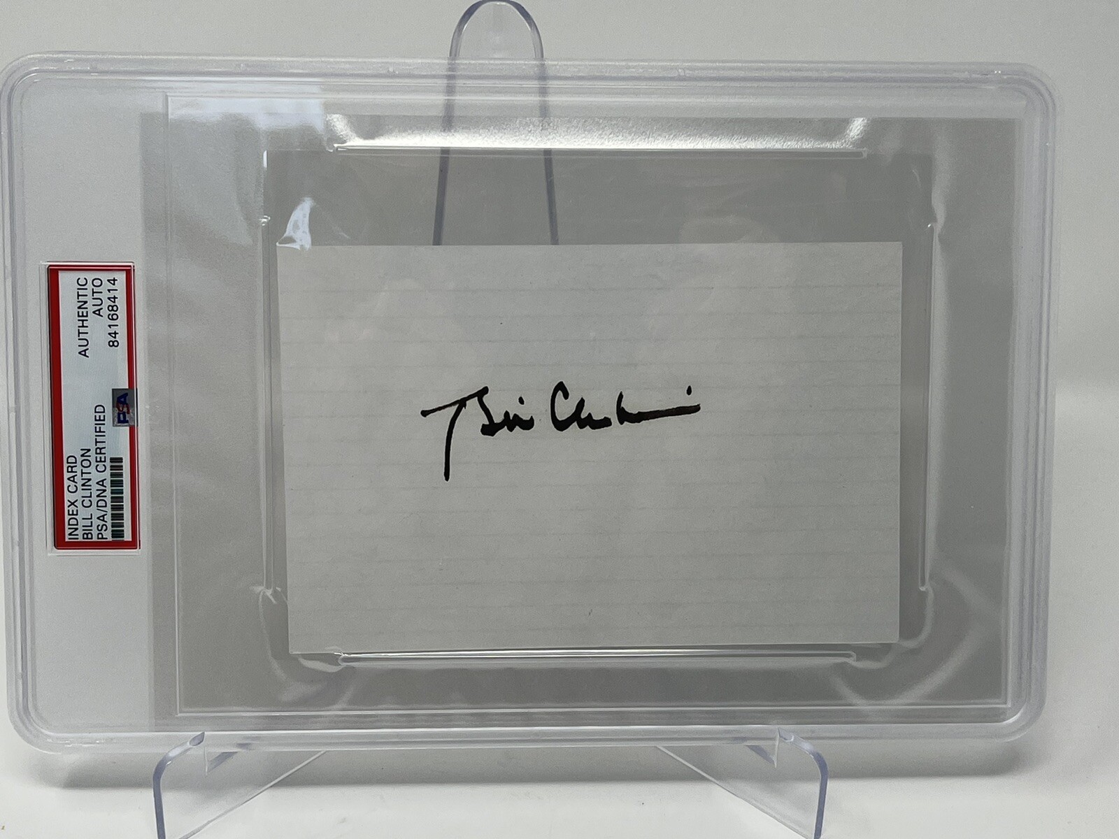 PRESIDENT BILL CLINTON SIGNED AUTOGRAPHED POLITICIAN INDEX CARD PSA DNA ...
