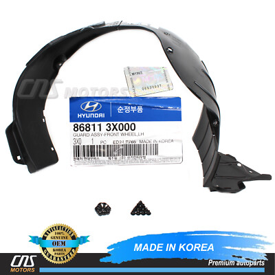GENUINE FENDER LINER FRONT DRIVER for 11-15 HYUNDAI ELANTRA SEDAN OEM ...