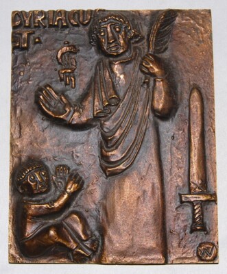 XL Relief, Egino Weinert, St. Sankt Cyriacus, Heiliger, Bronze ...