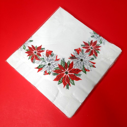 VTG Christmas Holiday Erving Mills Dinner Size Paper Napkins 20 Count 8 ...