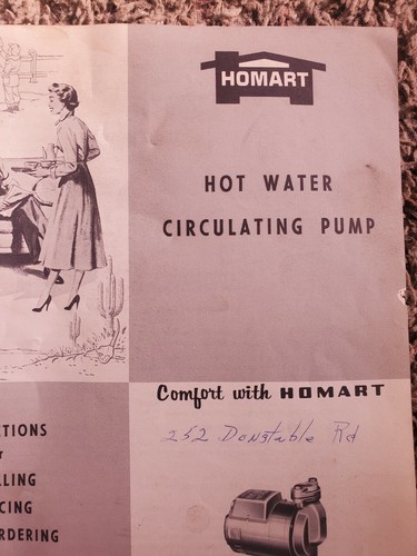 Vintage Sears Homart Hot Water Circulating Pump Instruction Manual | eBay