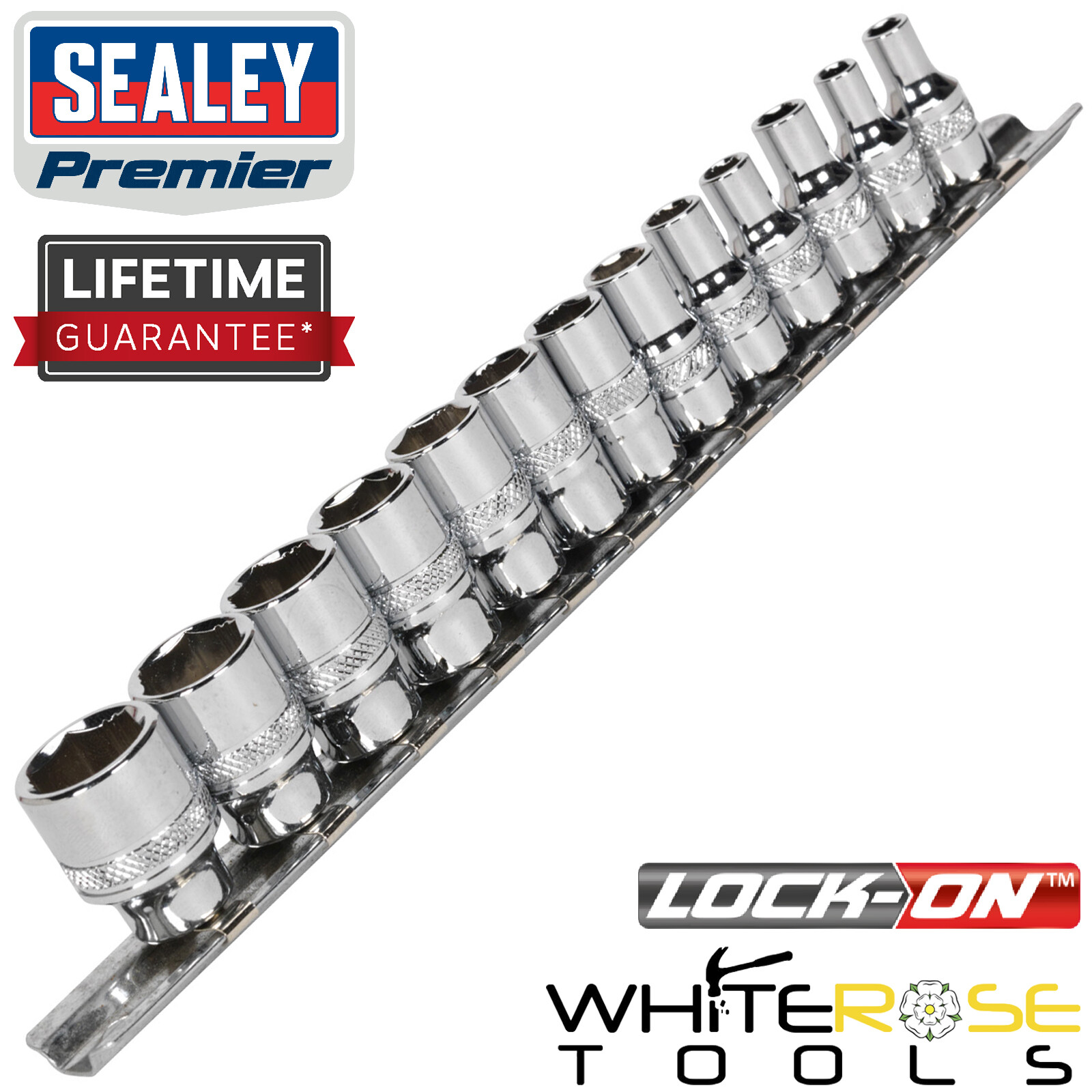 Sealey Socket Set 13pc 1/4" Drive 6 Point Lock On 4-14mm up to 85% ...