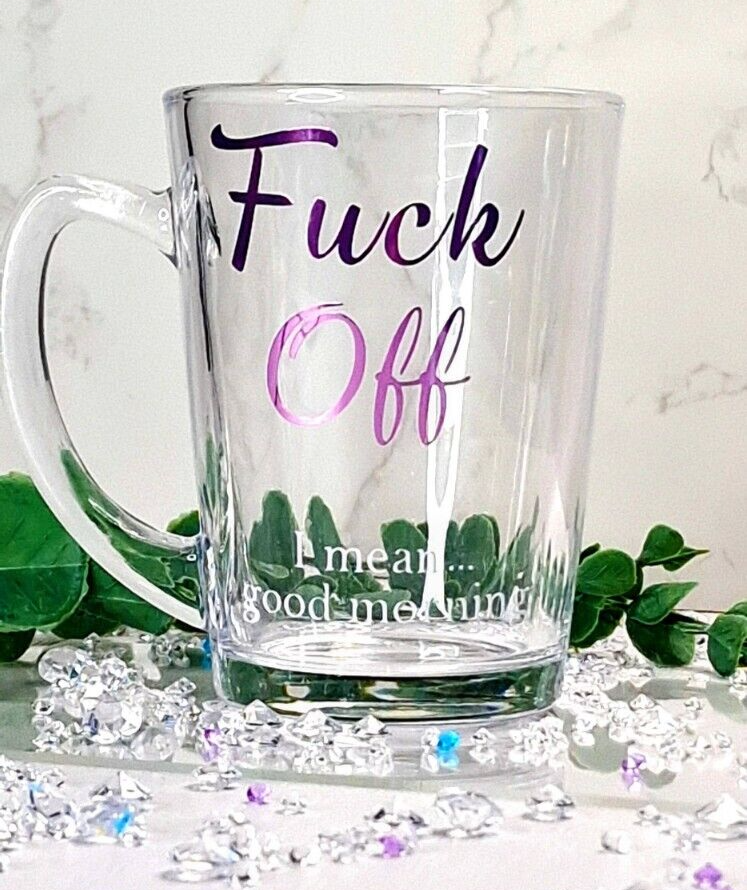 Fk. Off Mug, Swearing Glass Mug, Hot Drinks Mug, Personalised Coffee ...