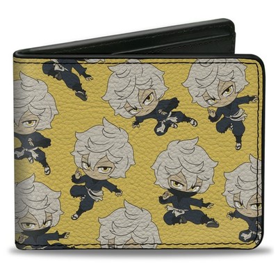 Bi-Fold Wallet Hell's Paradise Chibi Gabimaru Poses Scattered Yellow ...