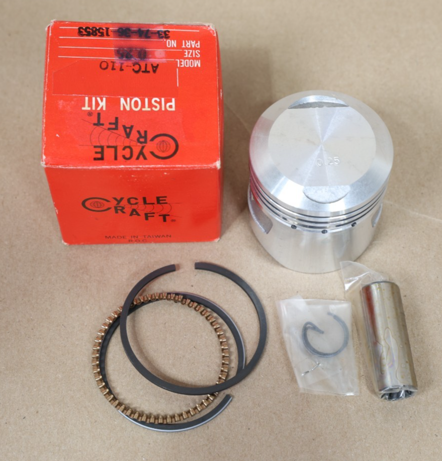 1981-1985 Honda ATC 110 ATC110 Piston Rings Wrist Pin Cir Clips .25mm ...