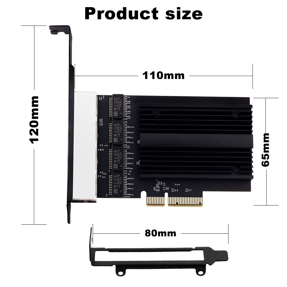 RJ45 Four Ports 2.5G Network Card Intel I226 Gigabit Ethernet PCI-E ...