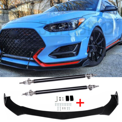 For Hyundai Veloster N Front Bumper Lip Splitter Spoiler Body Kits ...