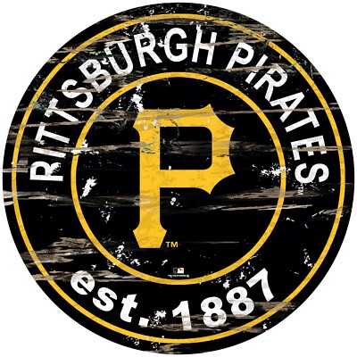 Pittsburgh Pirates 24" Sign Round Distressed Established Sign NEW | eBay