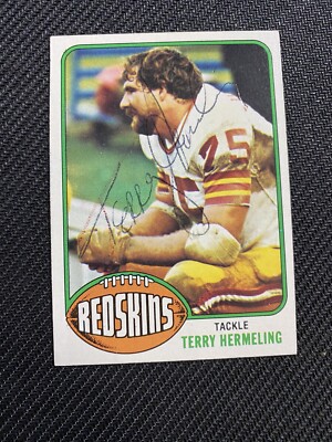 1976 Topps Football #349 Terry Hermeling Autograph Washington Redskins ...