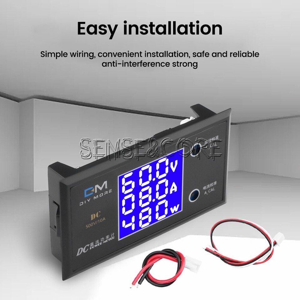 DC0-100V 10A Voltage Amperage Power Energy Meter Volt Amp Tester Gauge ...