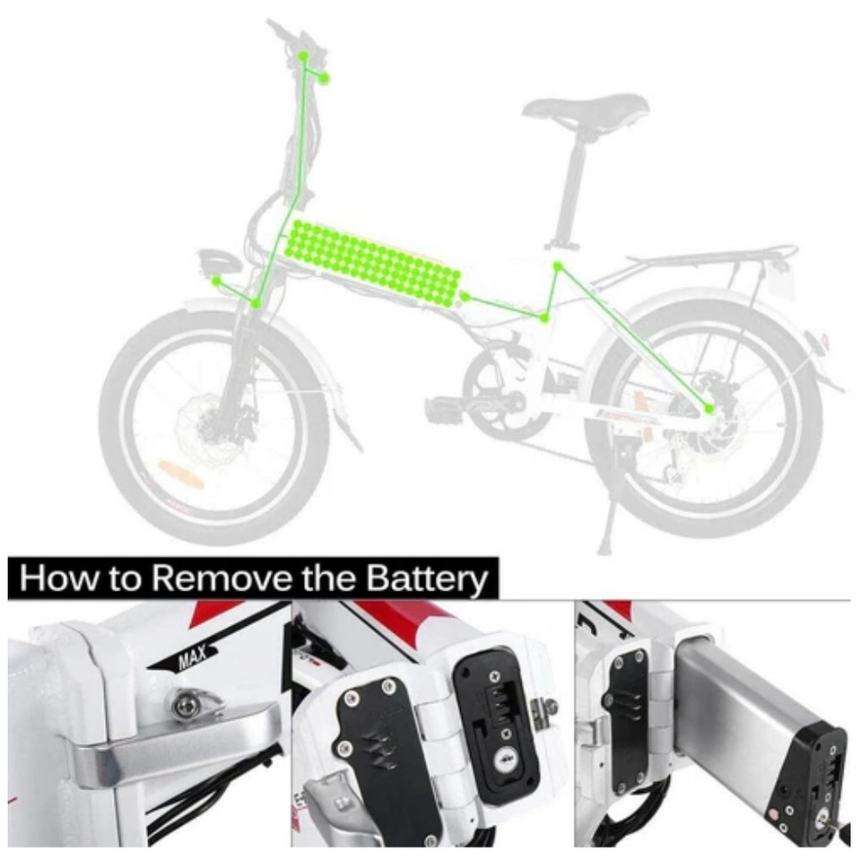 ADO A16 Folding Ebike Battery DCH014 36V 8Ah 10.4Ah 14Ah Electric Bike ...