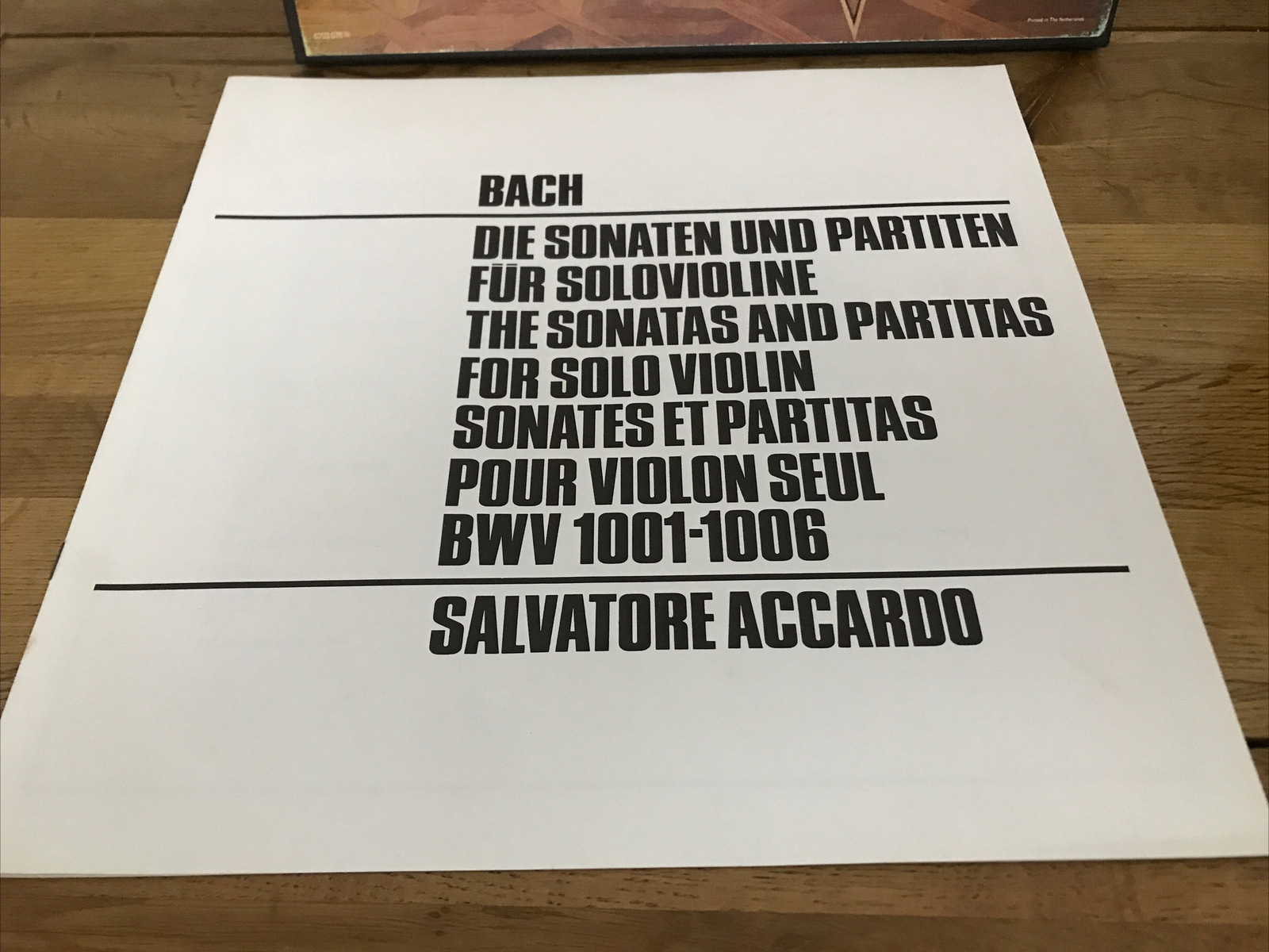 SALVATORE ACCARDO PHILIPS 6703076 BACH SONATAS & PARTITAS FOR SOLO ...