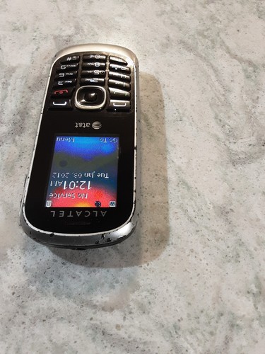 Alcatel Black & Silver AT&T 1.8 inch Color Screen Phone Working | eBay