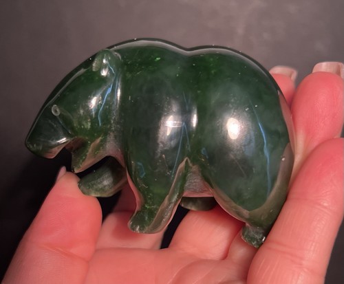 VTG ALASKAN ESKIMO INUIT CARVED NEPHRITE JADE BEAR 3” *AS IS* (o) | eBay