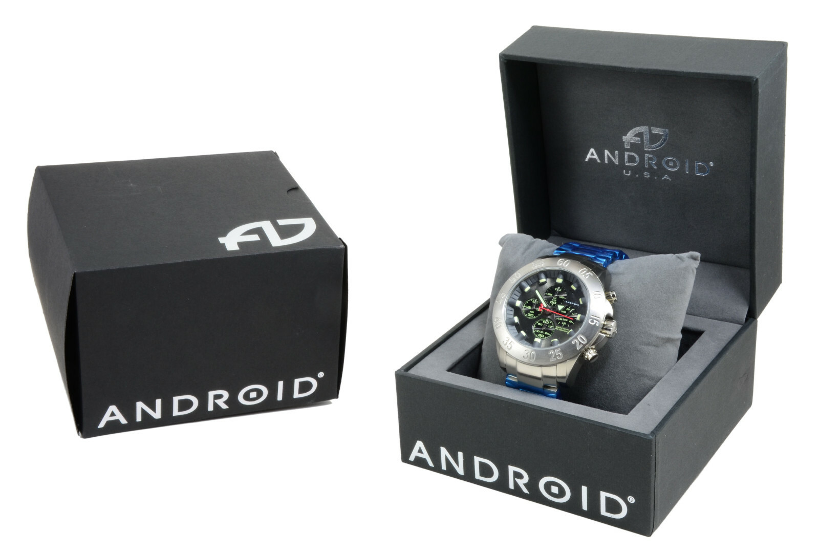 NEW Android AD693BGR Tunnelgraph Chronograph Gray Green Watch Stainless ...