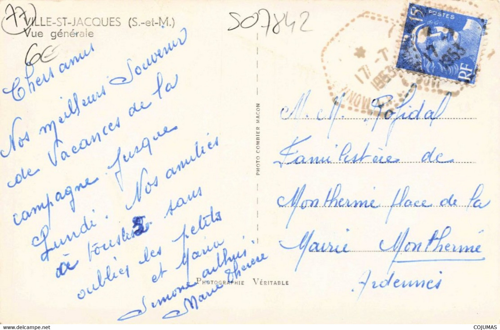 77 VILLE ST JACQUES _S07842_ Vue G n rale CPSM 14x9 cm | eBay