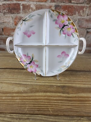 Noritake Azalea Porcelain Pattern 19322 4 part Divided Relish Tray w ...