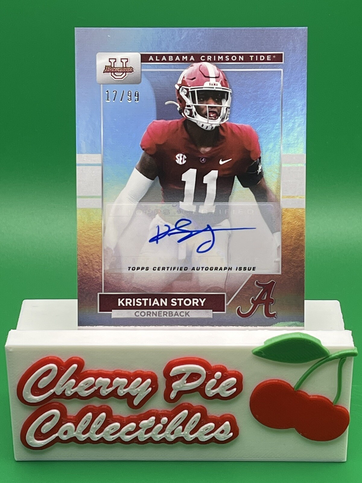 🐘 KRISTIAN STORY 2023 Bowman U University Alabama Rainbow Foil Auto 17/ ...