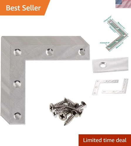 Rust-Proof Stainless Steel Flat Corner Brackets - 10 Pack for Easy DIY ...