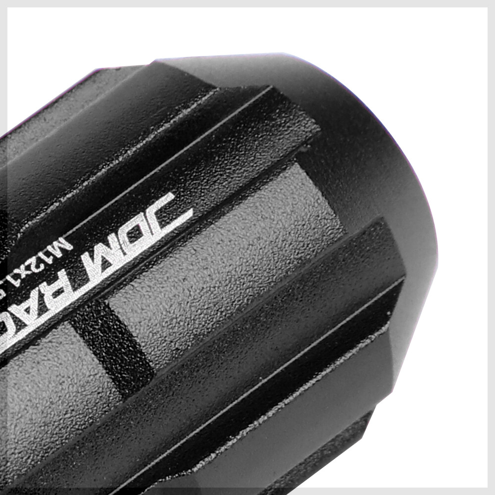 (20)Black M12x1.5 Open End Knurled Tip Spline Drive Tuner Wheel Lock ...