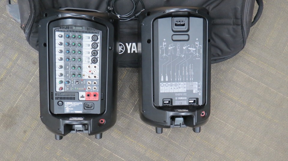 YAMAHA STAGEPAS 400i PORTABLE PA SYSTEM SPEAKERS, MIXER W/SOFT ROLLING ...