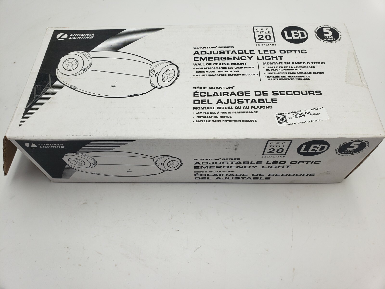 LITHONIA LIGHTING ELM4L Emergency Light,LED,6VDC,13-3/8"L,11W | eBay