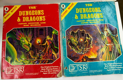 Set of 2 TSR Dungeons & Dragons Basic Rules & Expert Rules 1981 1st ...