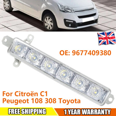 DRL 6LED Daytime UK Running Light Lamp Fit Citroen C1 Peugeot 107 108 ...