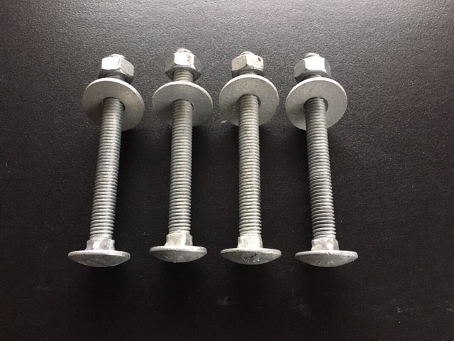 M8 x 80mm Coach bolt with nut and oversize washer. GALVANIZED - pack of ...