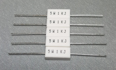 2/5PCS 1K 5W 5% Wire wound Resistor 5W1K | eBay Australia