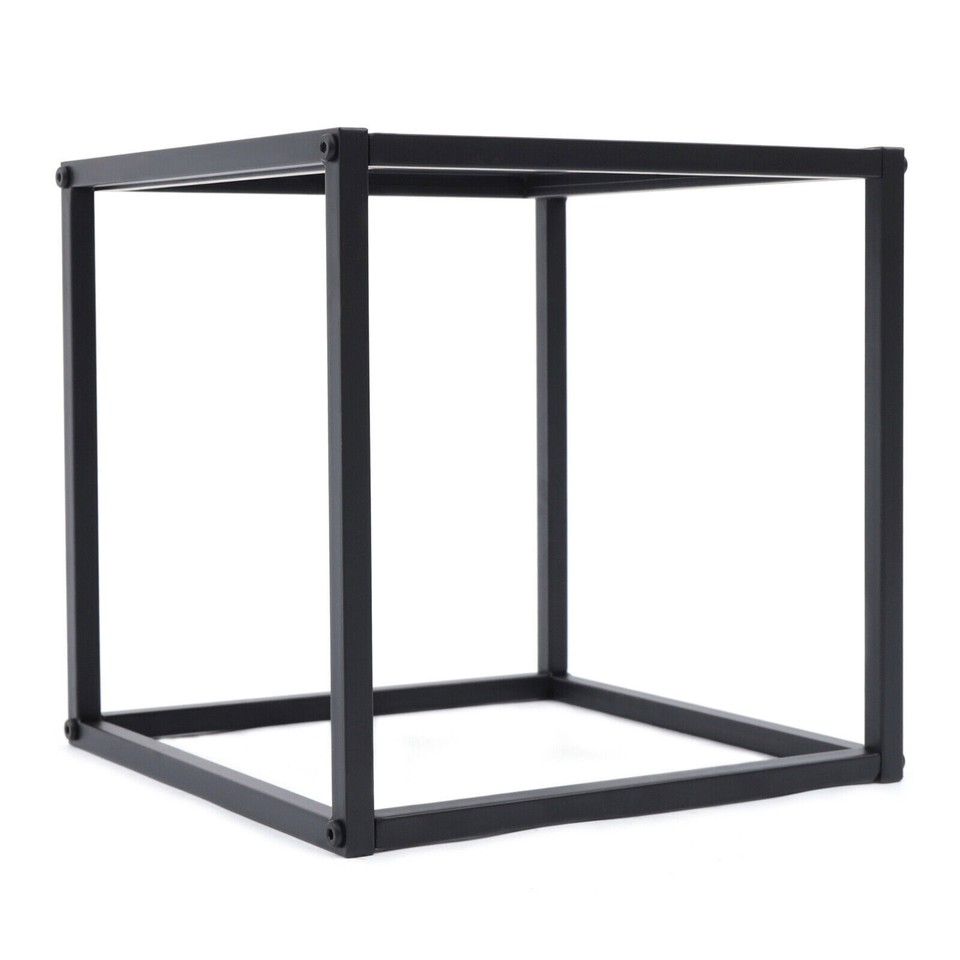 2x Square Coffee Table End Table Modern Metal Side Table Matt Black ...