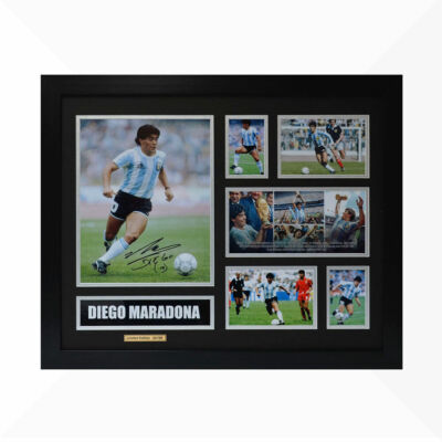 Diego Maradona Signed & Framed Memorabilia - Black/Silver - Limited ...