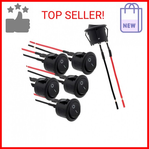 Round Rocker Switch, 6 Pcs Mini Rocker Switch, 12 Volt ON Off Toggle ...
