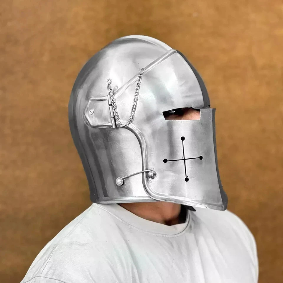 Medieval Barbuta Knight Helmet with Visor Warrior Armor for LARP ...