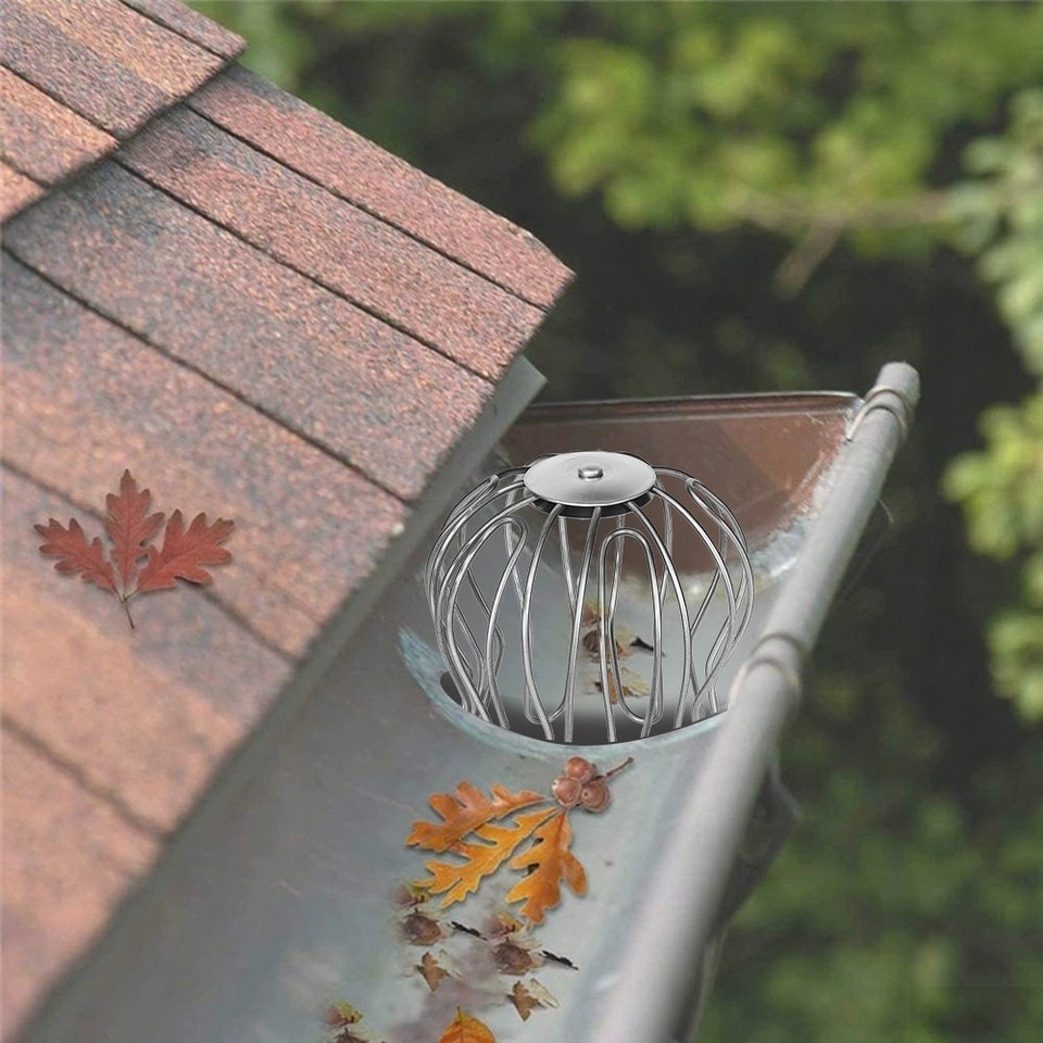 Rain Gutter Leaf Catcher 2pcs for Downpipe 87 to 100 mm Zinc Wire Guard ...