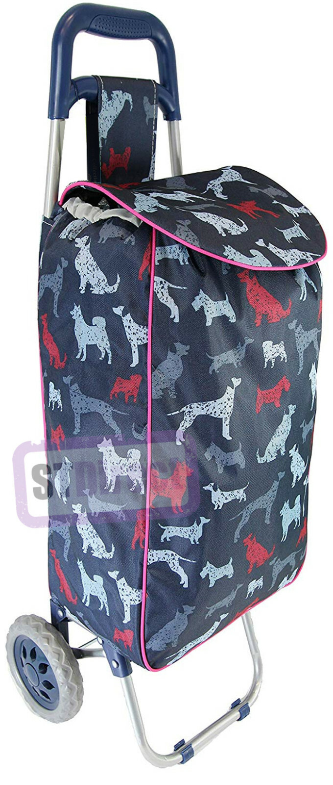 Folding Pull Along 2 Wheel Shopping Trolley Lightweight Funky Trendy ...