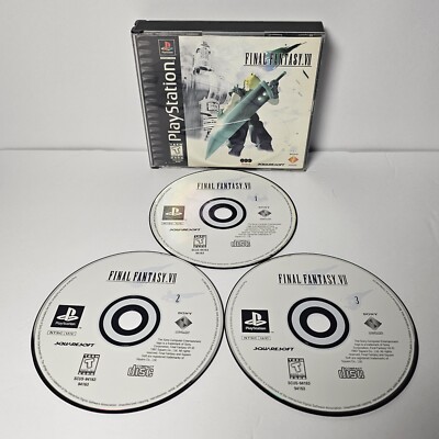 Final Fantasy VII 7 Black Label Sony PlayStation 1 PS1 1997 Video Game ...