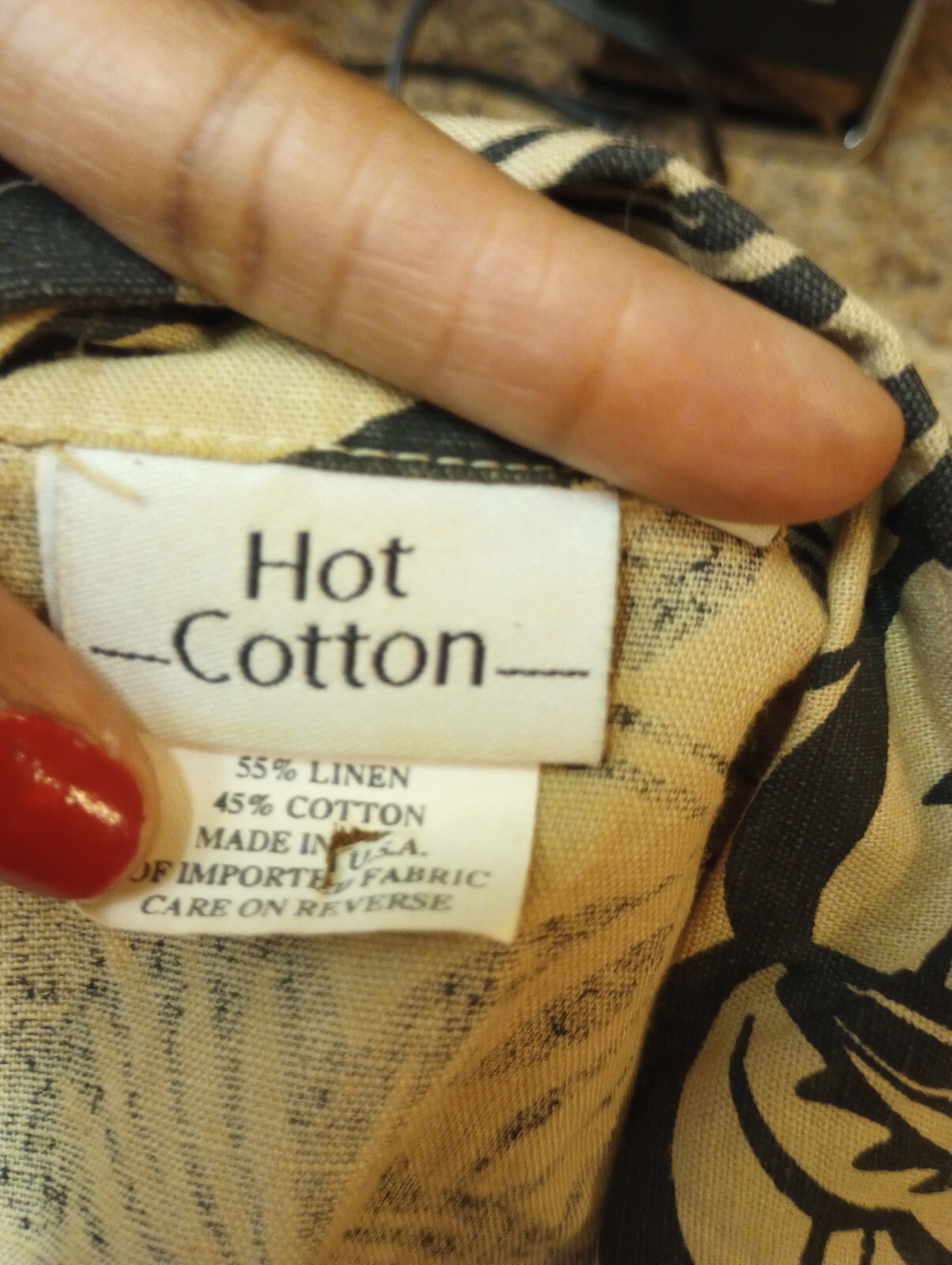 HOT COTTON Tiki Floral Linen Blend Two Piece Tiki Set - Gem