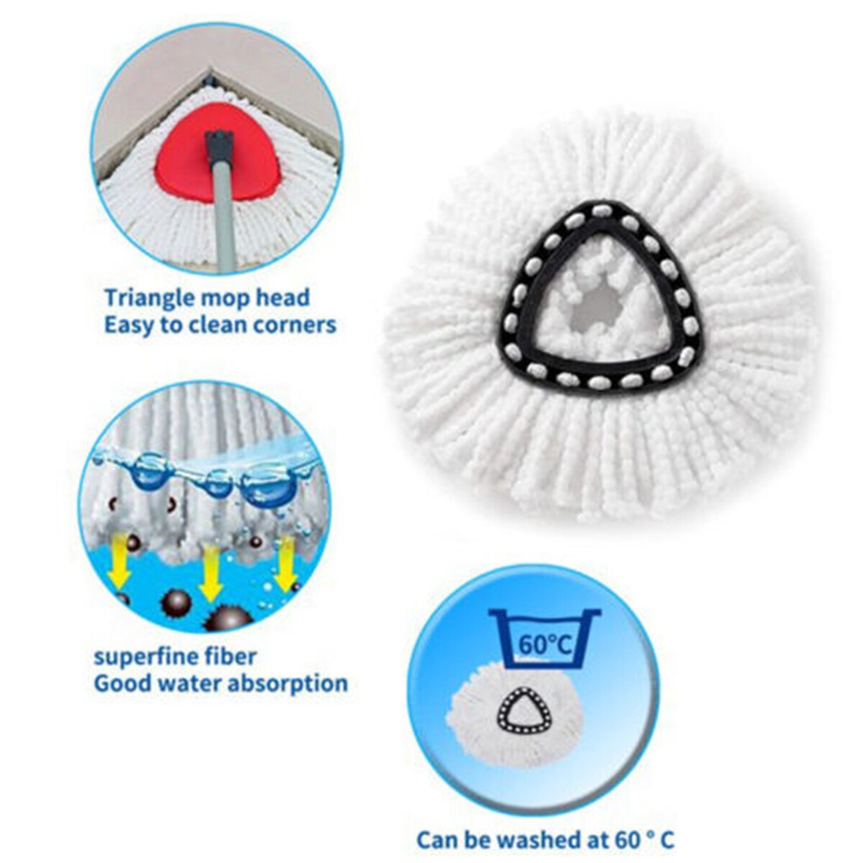 10 pcs Spin Mop Replacement Head Mop Refill For Ocedar Triangle Swivel ...
