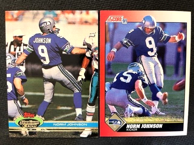 NFL - Norm Johnson 1991 Topps Stadium Club & 1991 Score Football ...