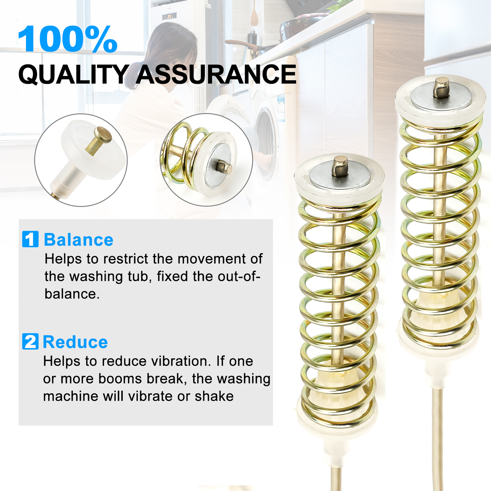 4X Washer Suspension Rod Damper Kit DC97-05280W AP5623264 3282689 For ...