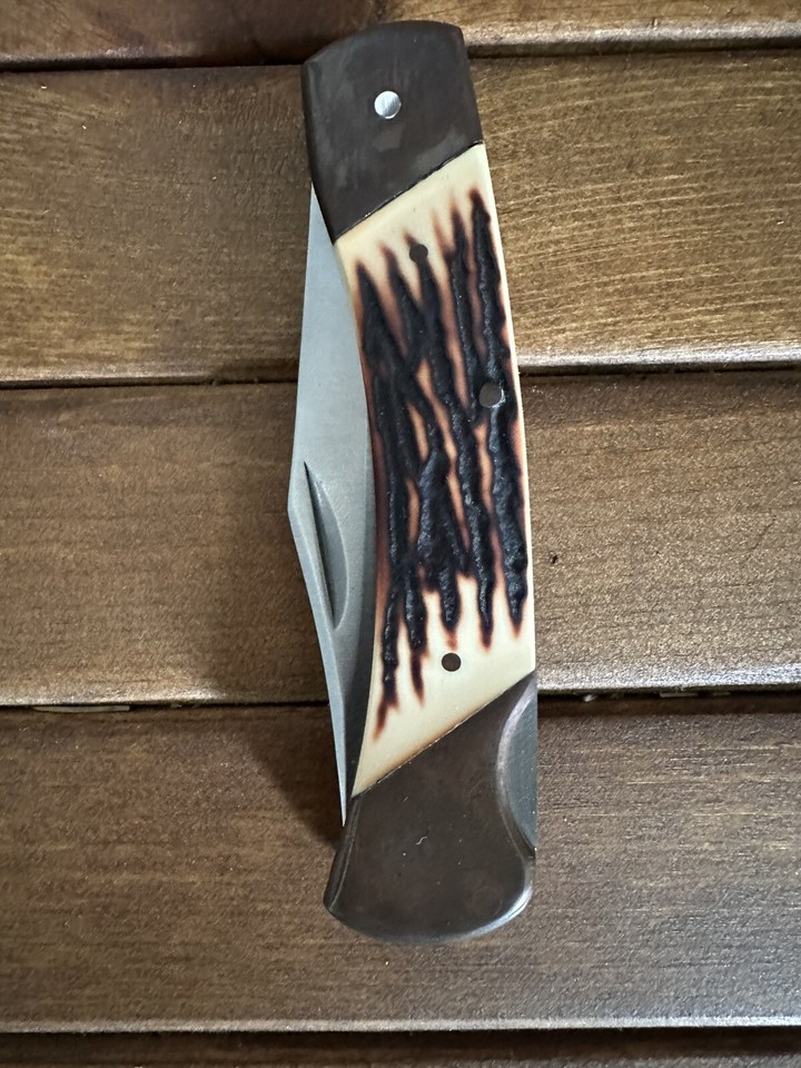 Uncle Henry Schrade LB8 Papa Bear Lockback Knife Stag handle w/Sheath New in Box | eBay