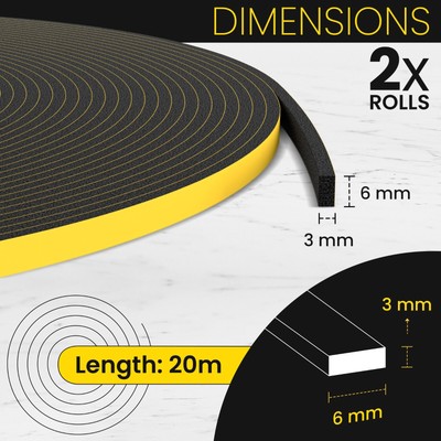 Window Foam Tape Weather Strip Draught Excluder Seal Door Stripping ...