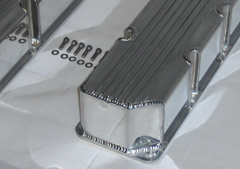 1976-1987 Jeep AMC Polished Finned Fabricated Aluminum Valve Cover Set ...