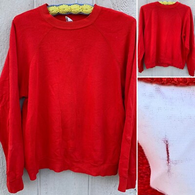 vintage raglan sweatshirt long sleeve quite worn red size L | eBay