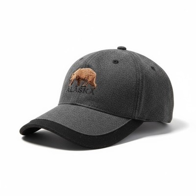 Alaska Hat Wool Felt Grey Black Embroidered Baseball Adjustable | eBay