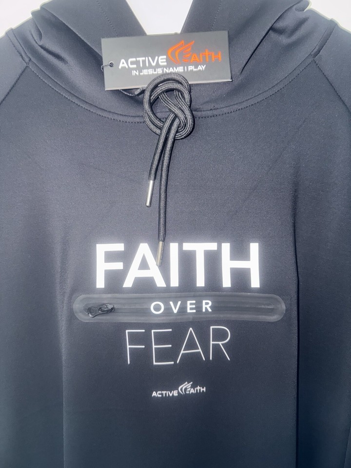NWT Active Faith Sports “Faith Over Fear” Men Black Workout Track ...