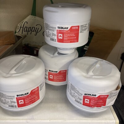 4 Bottles Ecolab 6101766 Aquanomic 2.0 Low-Temp Laundry Solid Detergent ...