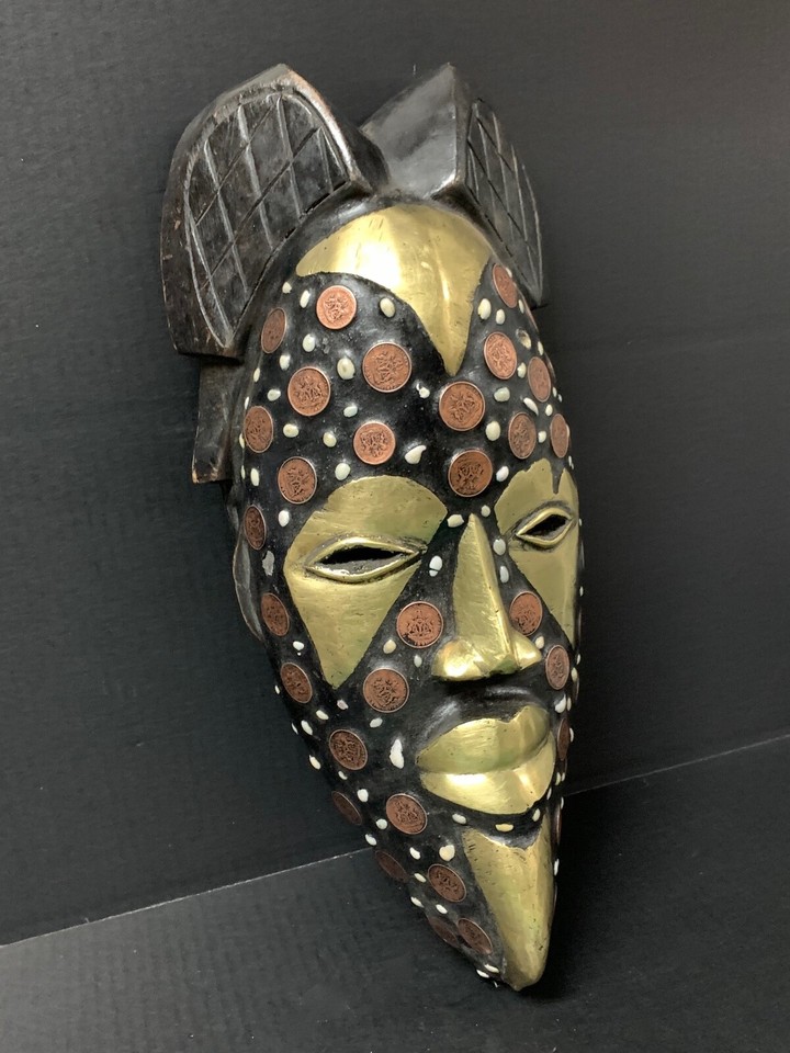 African Tribal Art Carved Wood Tikar Mask | eBay